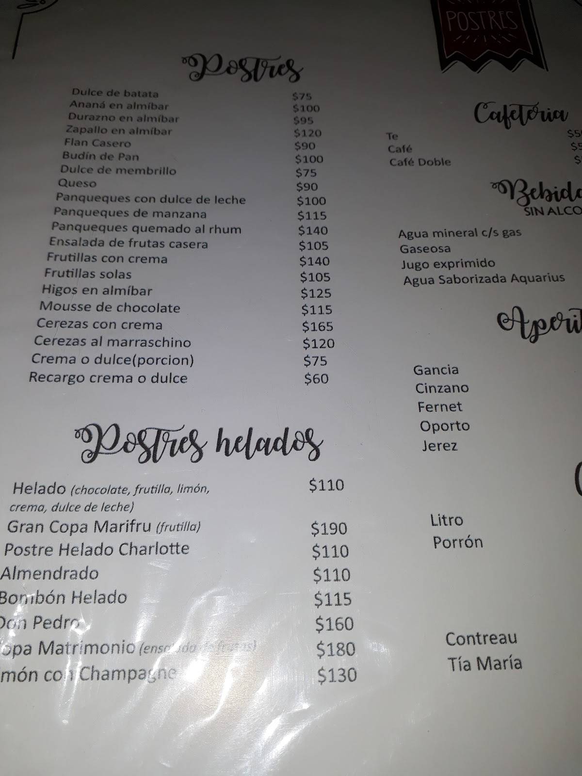 Carta del restaurante Los Hermanos, City Bell, Camino Parque Centenario ...