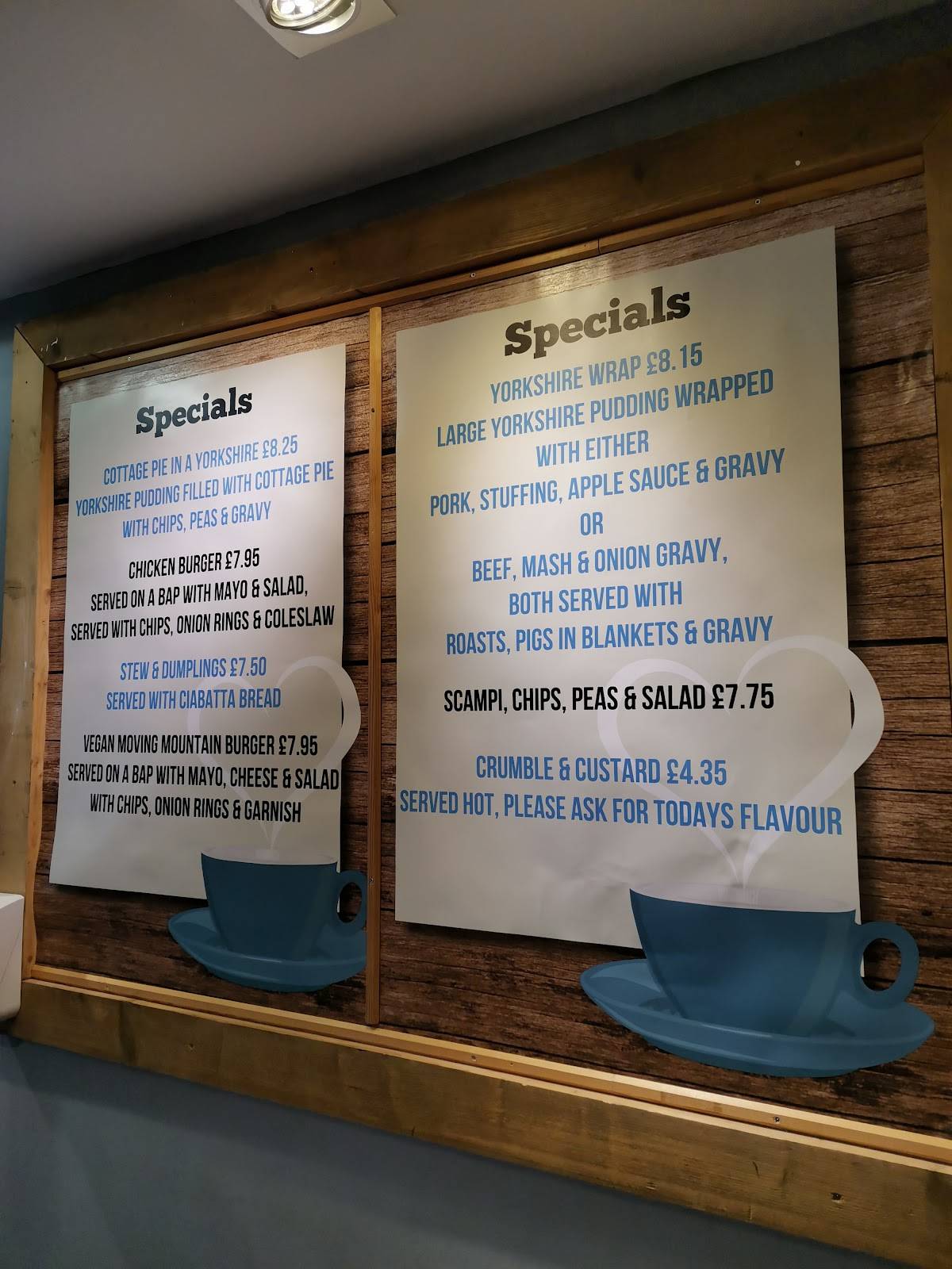 Menu at City Corner Cafe, Lichfield