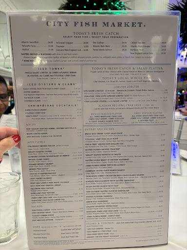 Menu at City Fish Market restaurant, Boca Raton