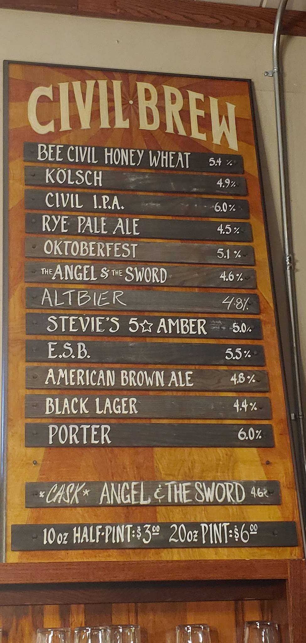 Menu at Civil Life Brewing Co. pub & bar, St. Louis