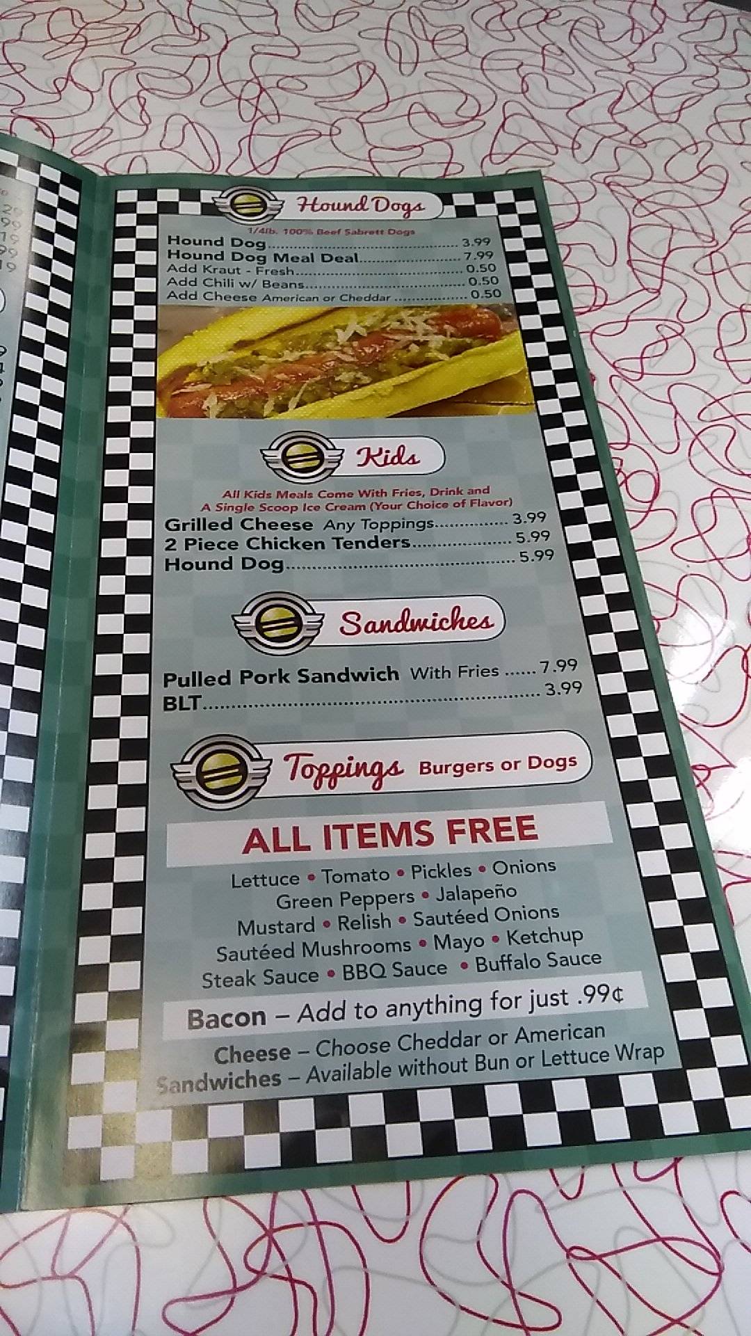 Menu at Classic Burgers restaurant, West Springfield