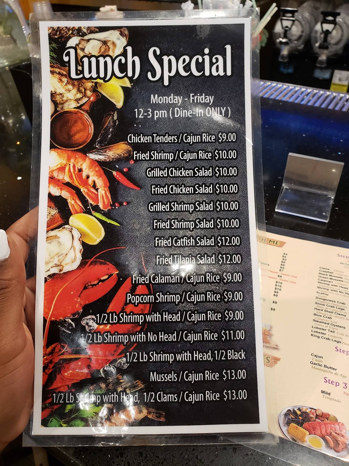 Menu at Crab Island Cajun Seafood & Bar, Clifton
