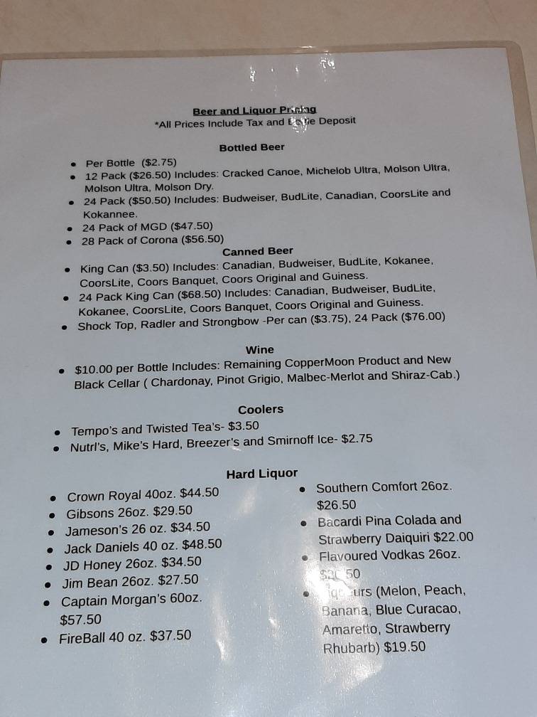 Menu at Coach's Corner Sports Bar &Grill, Morinville