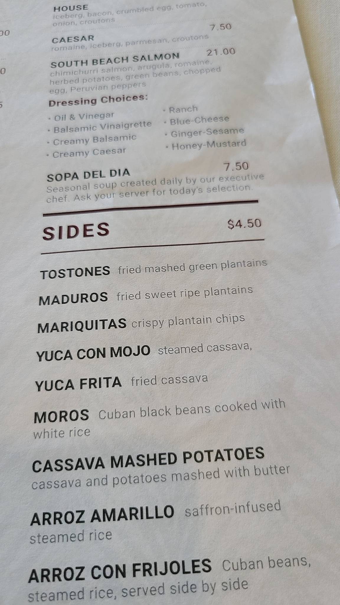 Menu at Coco Palm Restaurant, Pomona