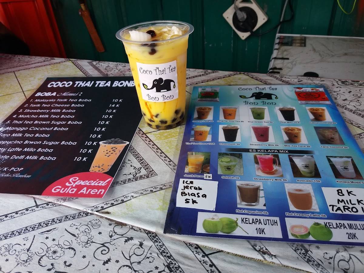 Menu at Coco Thai Tea Bon Bon pub & bar, Tabanan