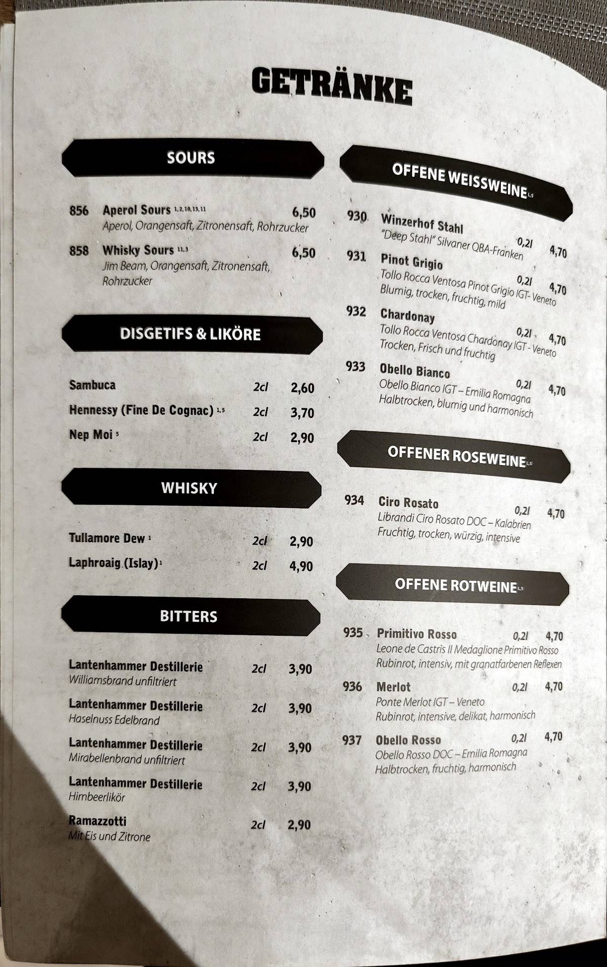 Speisekarte von Cocoon Bamberg bei Brose Arena pub & Bar, Bamberg