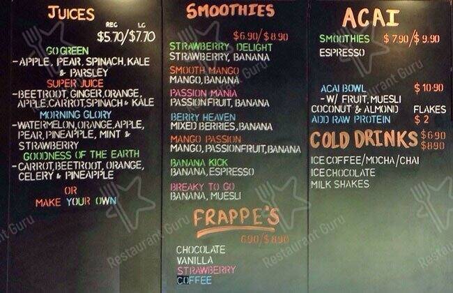 Menu at Coffee Ghar cafe, Bondi Junction