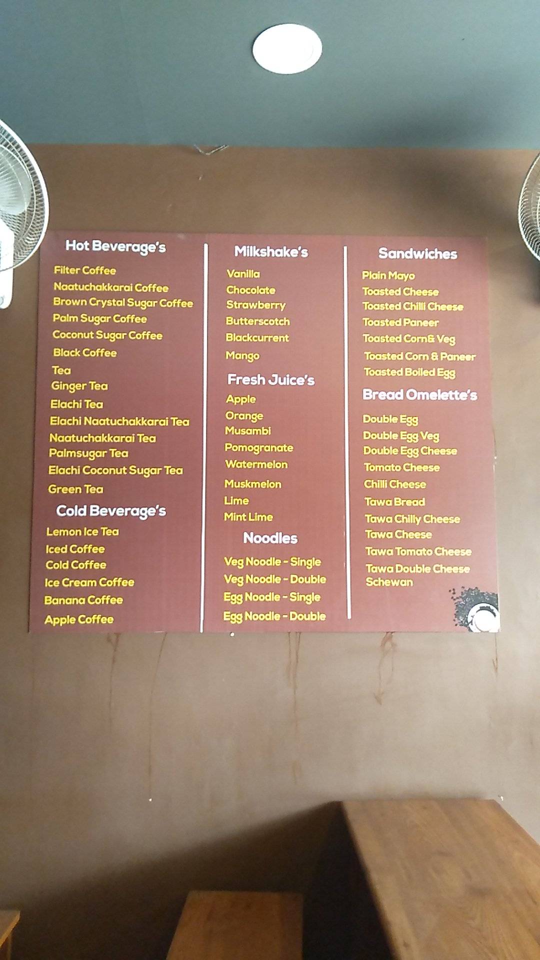 Menu at Coffee N Recharge, Coimbatore, 34