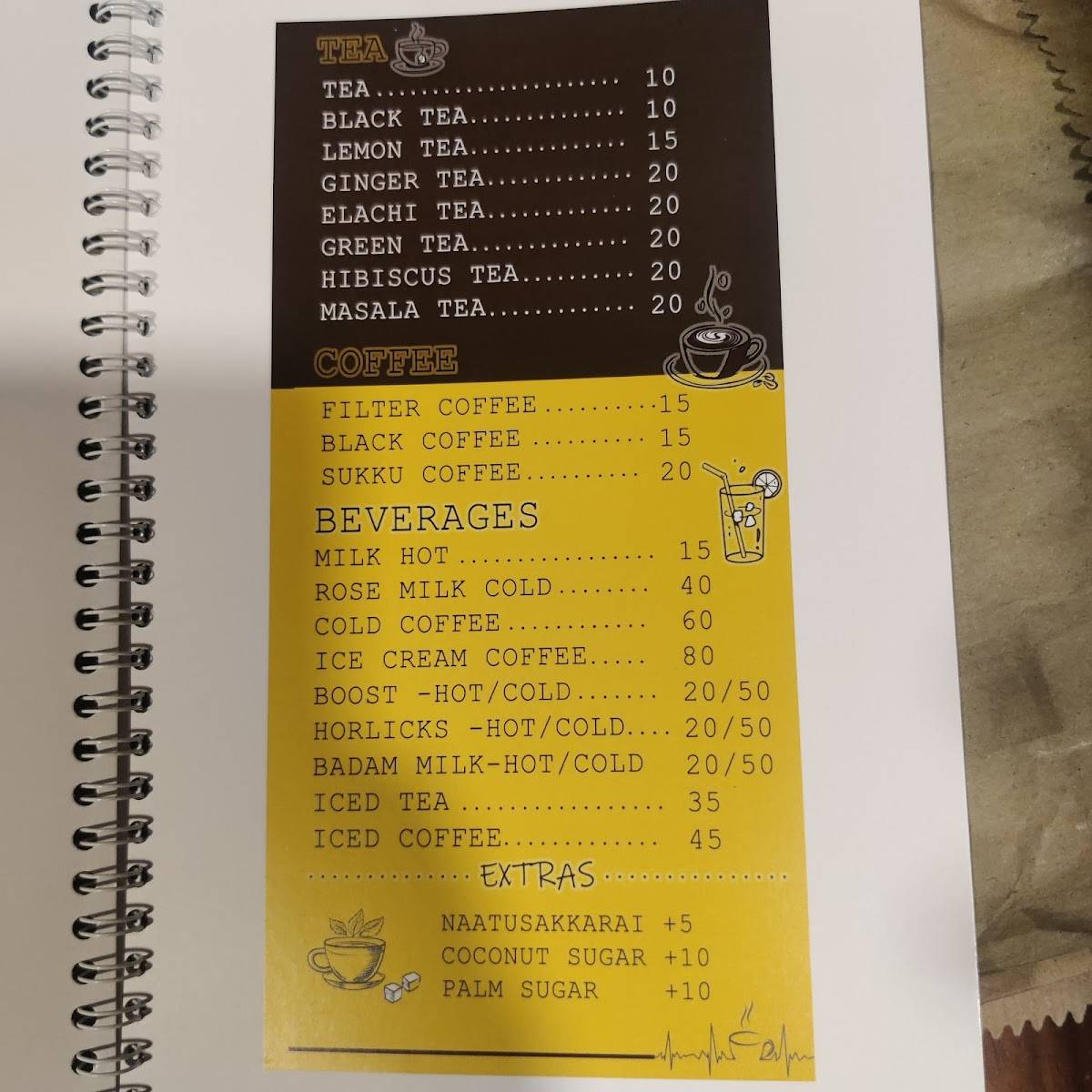 Menu at Coffee n Recharge, Tiruvannamalai