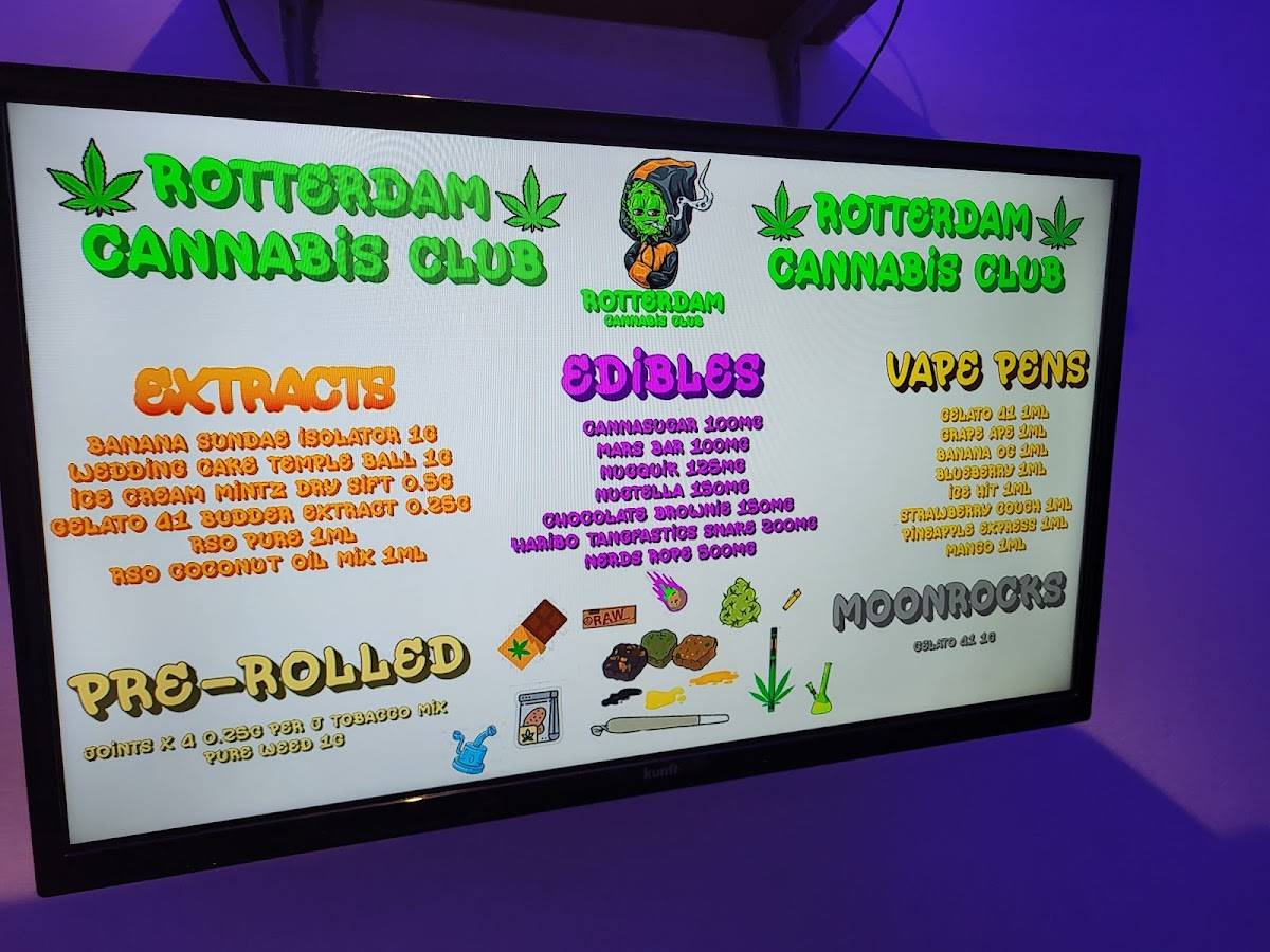 Carta del café Coffee Shop Rotterdam, Tías