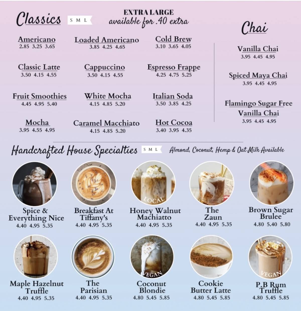 Menu at Coffeezaun Espresso pub & bar, Tacoma