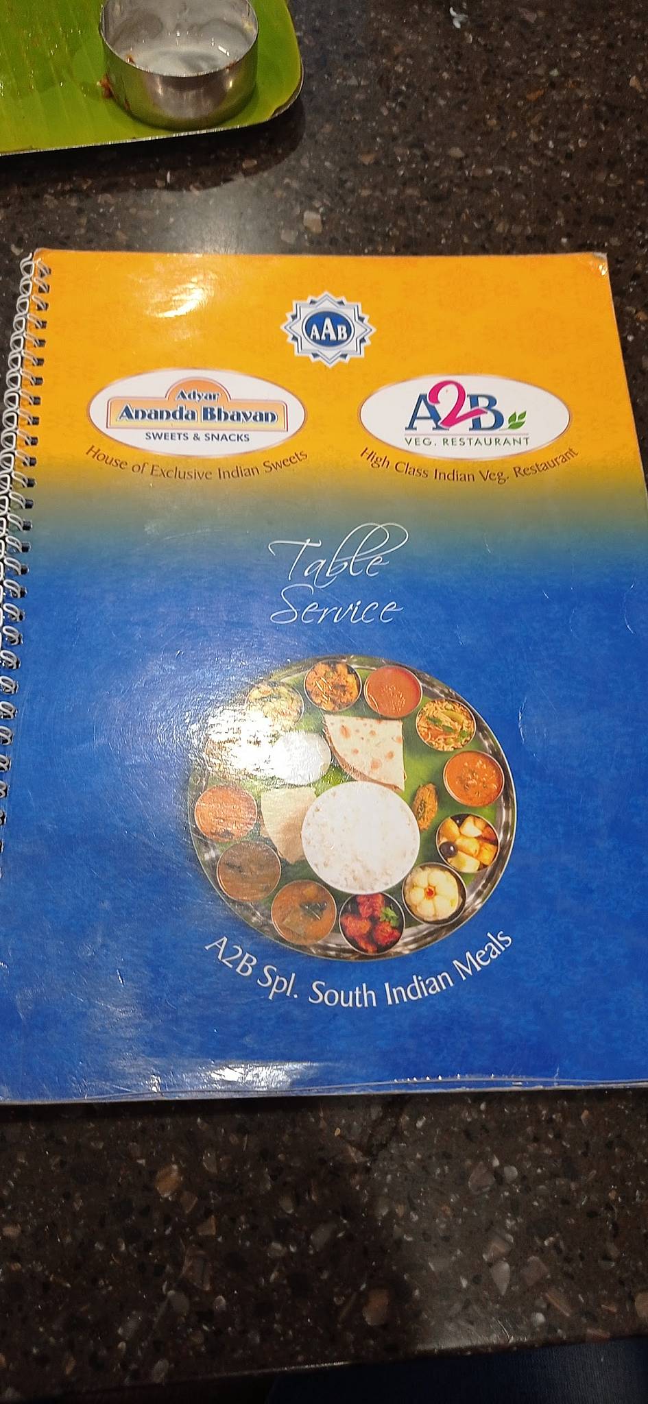 Menu at Adyar Ananda Bhavan - A2B, Coimbatore, 7/1