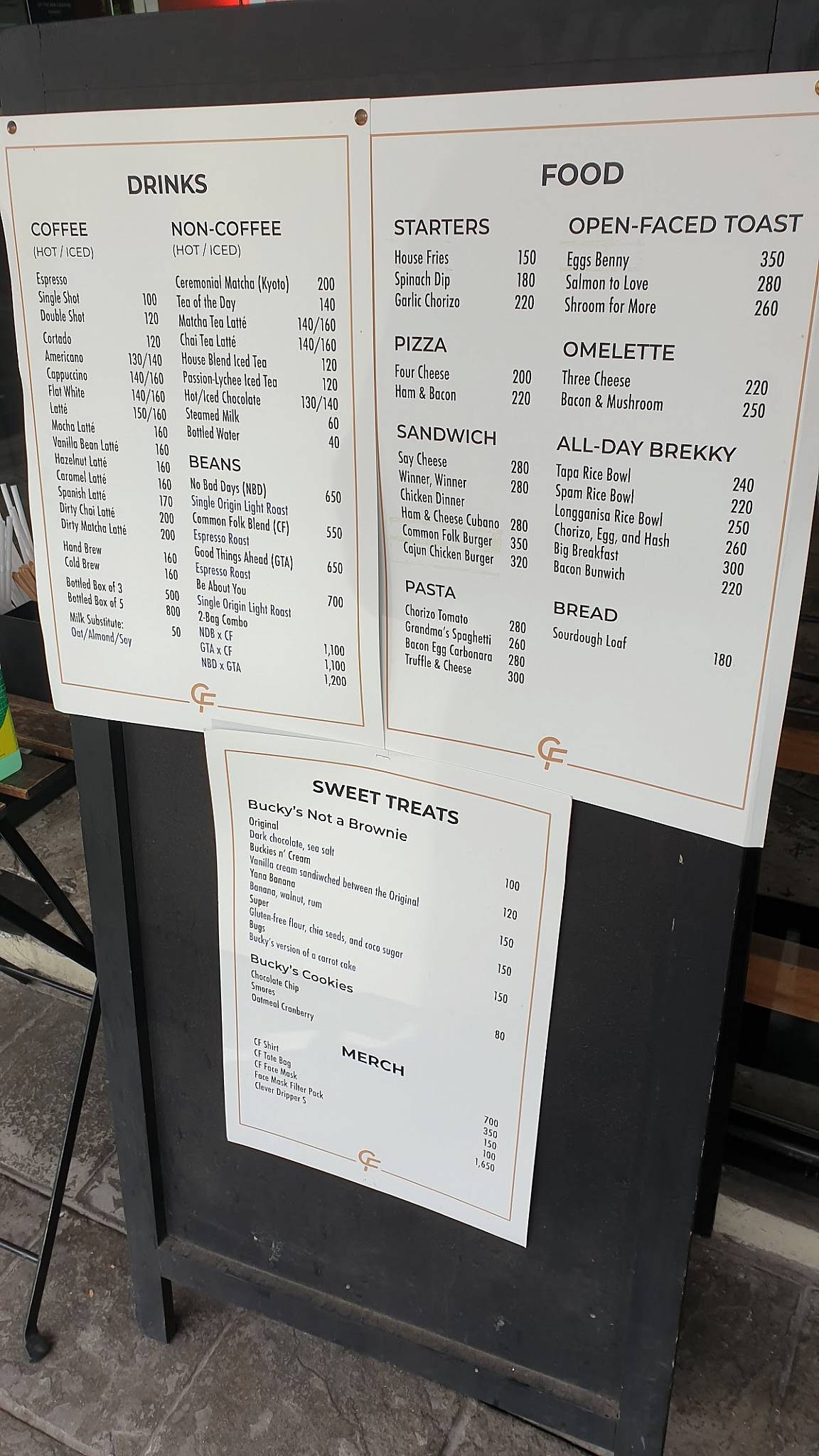 Menu at Common Folk Coffee Bar, Quezon City, 79 Katipunan Ave