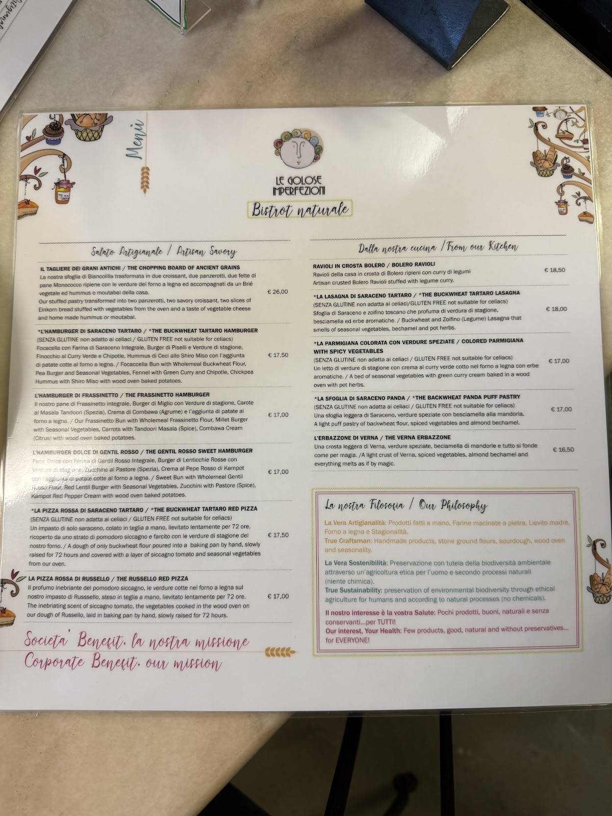Menu at Le Golose Imperfezioni restaurant, Como