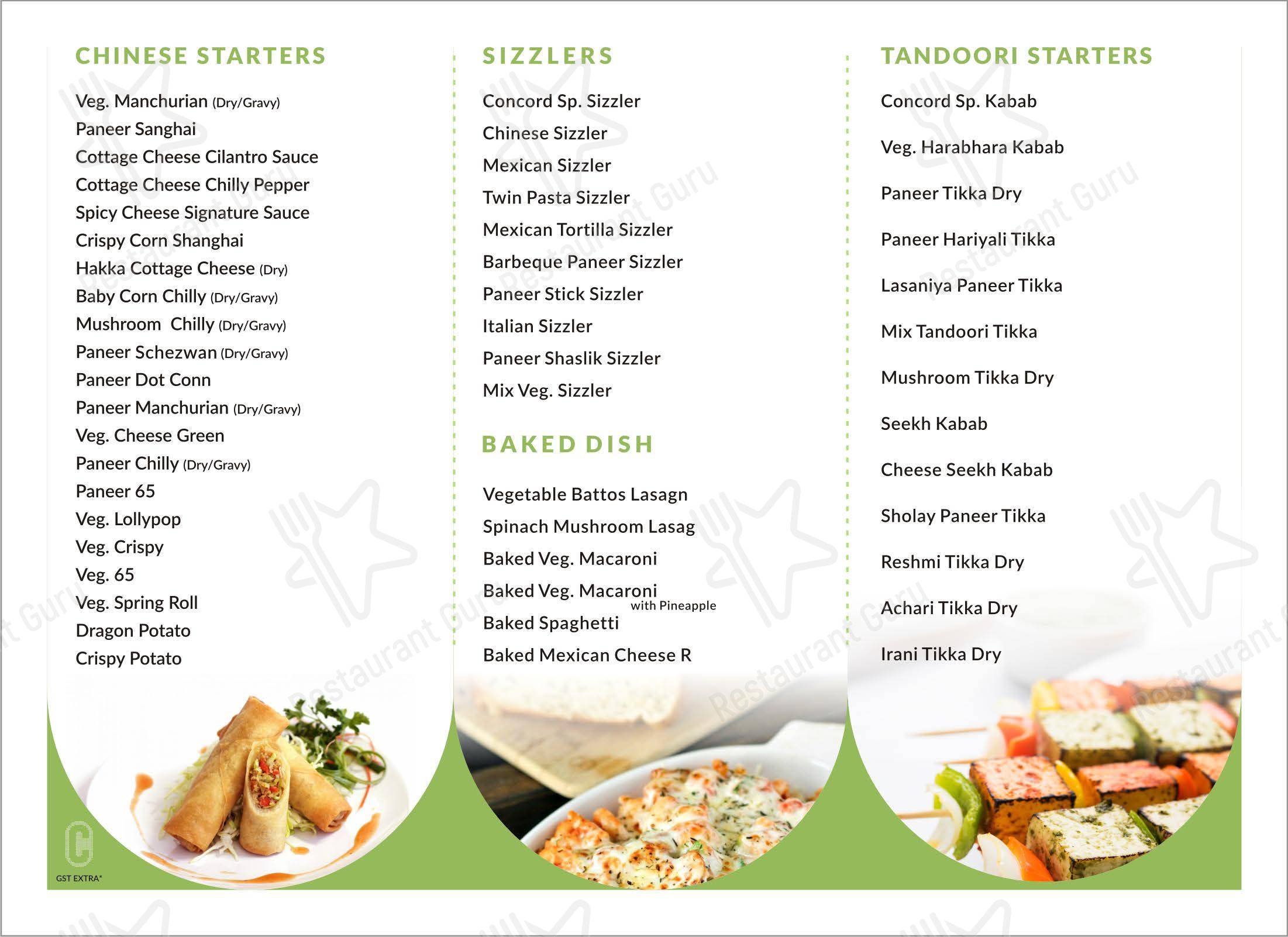 Menu at Concord Restaurant & Banquet, Surat