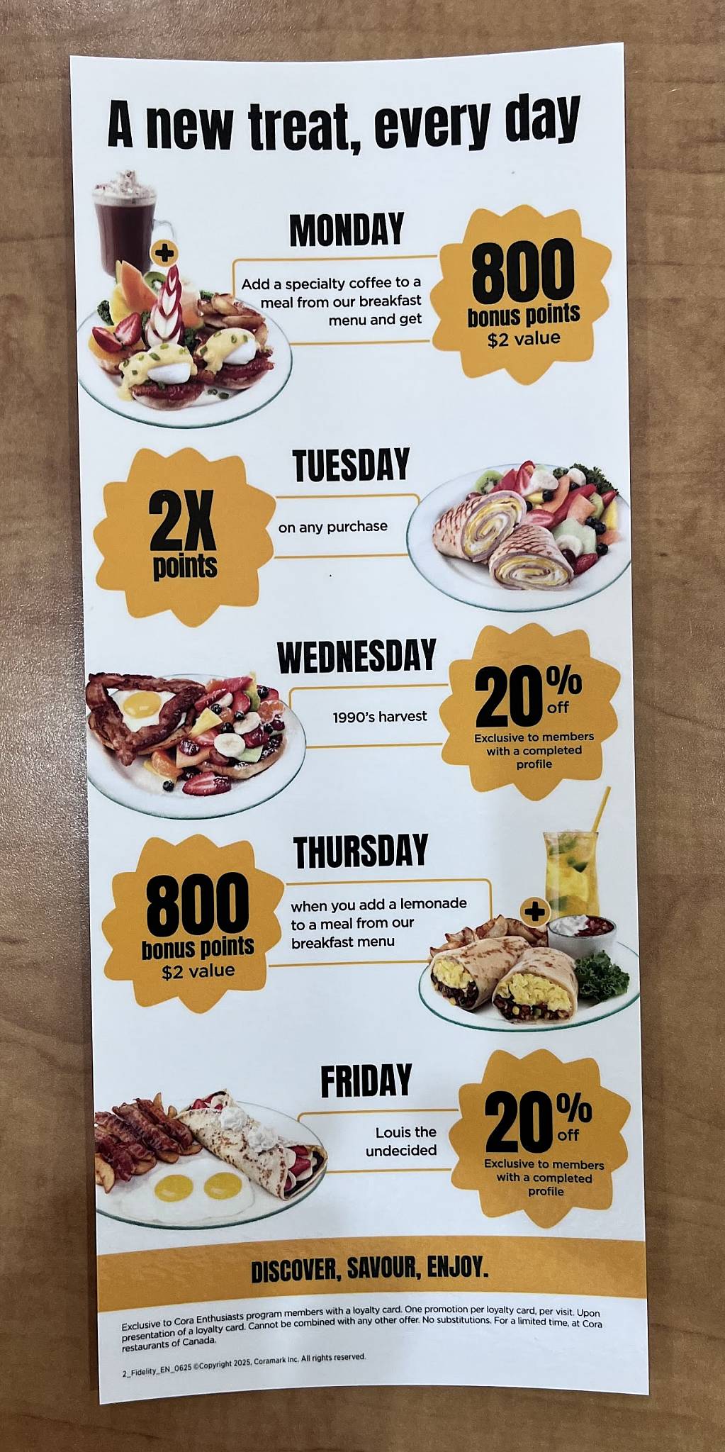 Menu at Cora Breakfast and Lunch restaurant, Lethbridge, Mayor Magrath Dr S