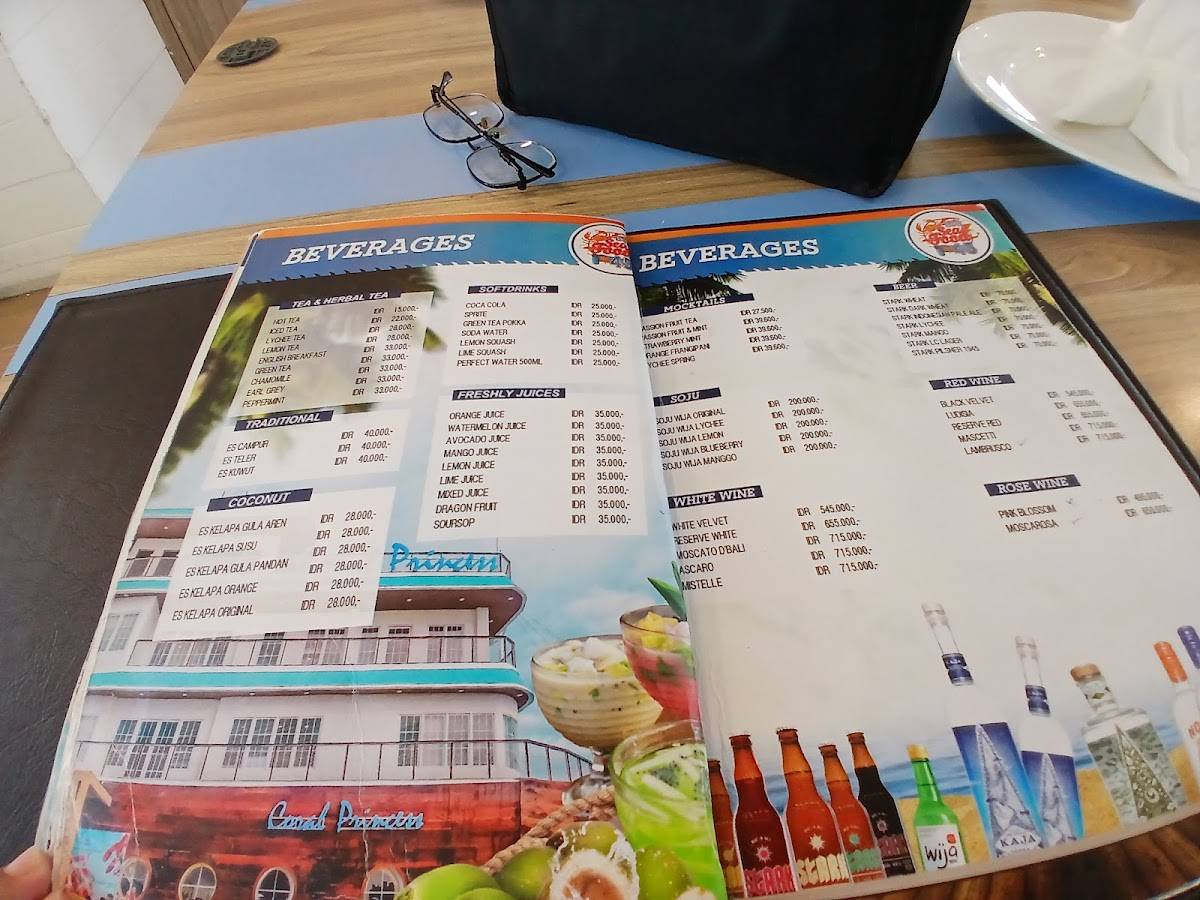 Menu at Coral Princess restaurant, Balikpapan