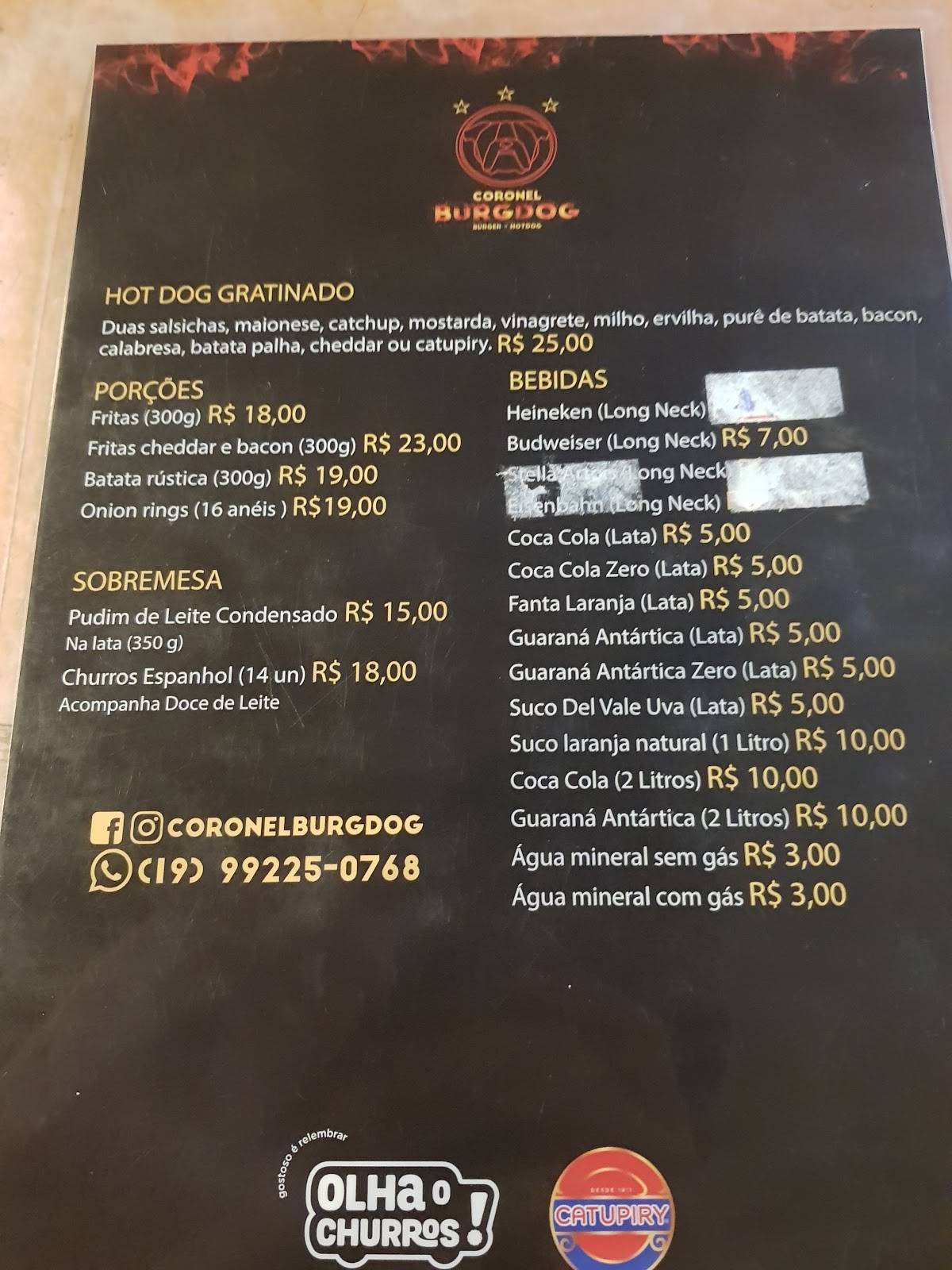 Menu em Coronel Burgdog Burguer Na Brasa restaurante, Americana