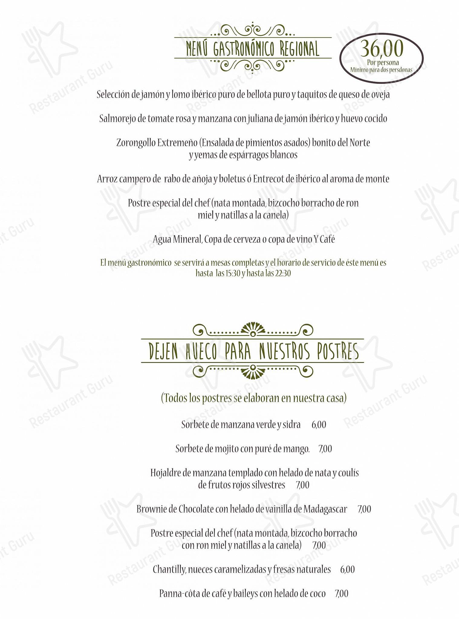 Menu at Restaurante Corral Del Rey, Trujillo, Plazoleta Corral del Rey
