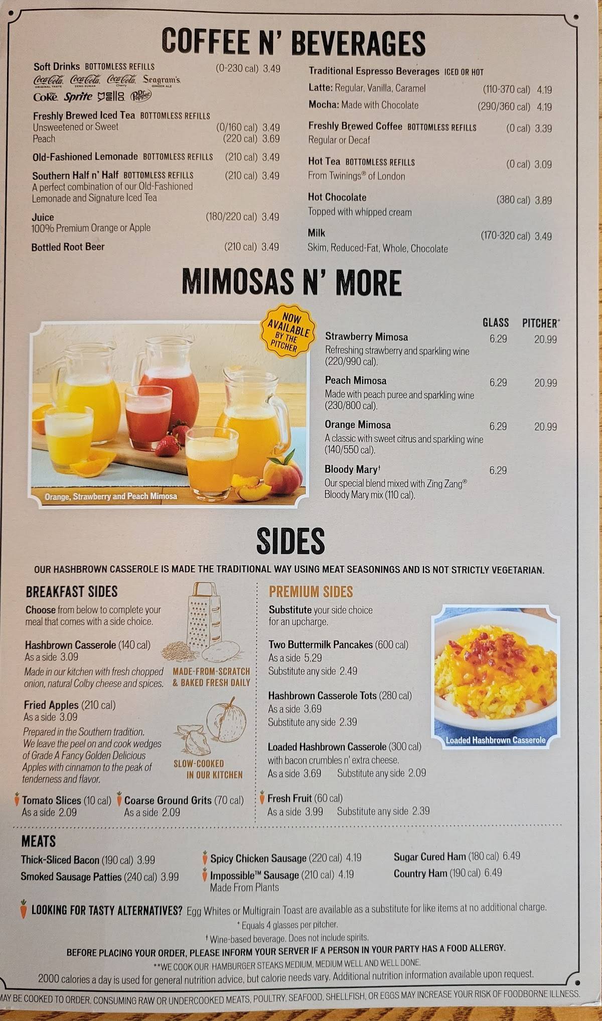 Menu at Cracker Barrel Old Country Store, Lake Delton, WI Wisconsin ...