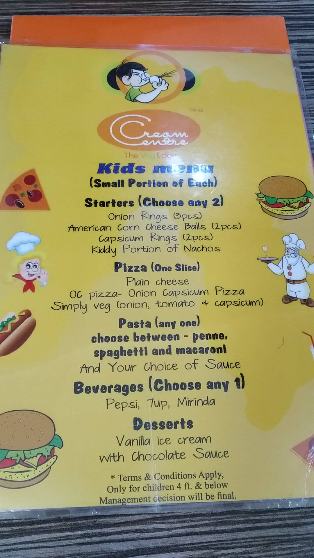 Menu at Cream Centre, (The Veg Edge), Navi Mumbai