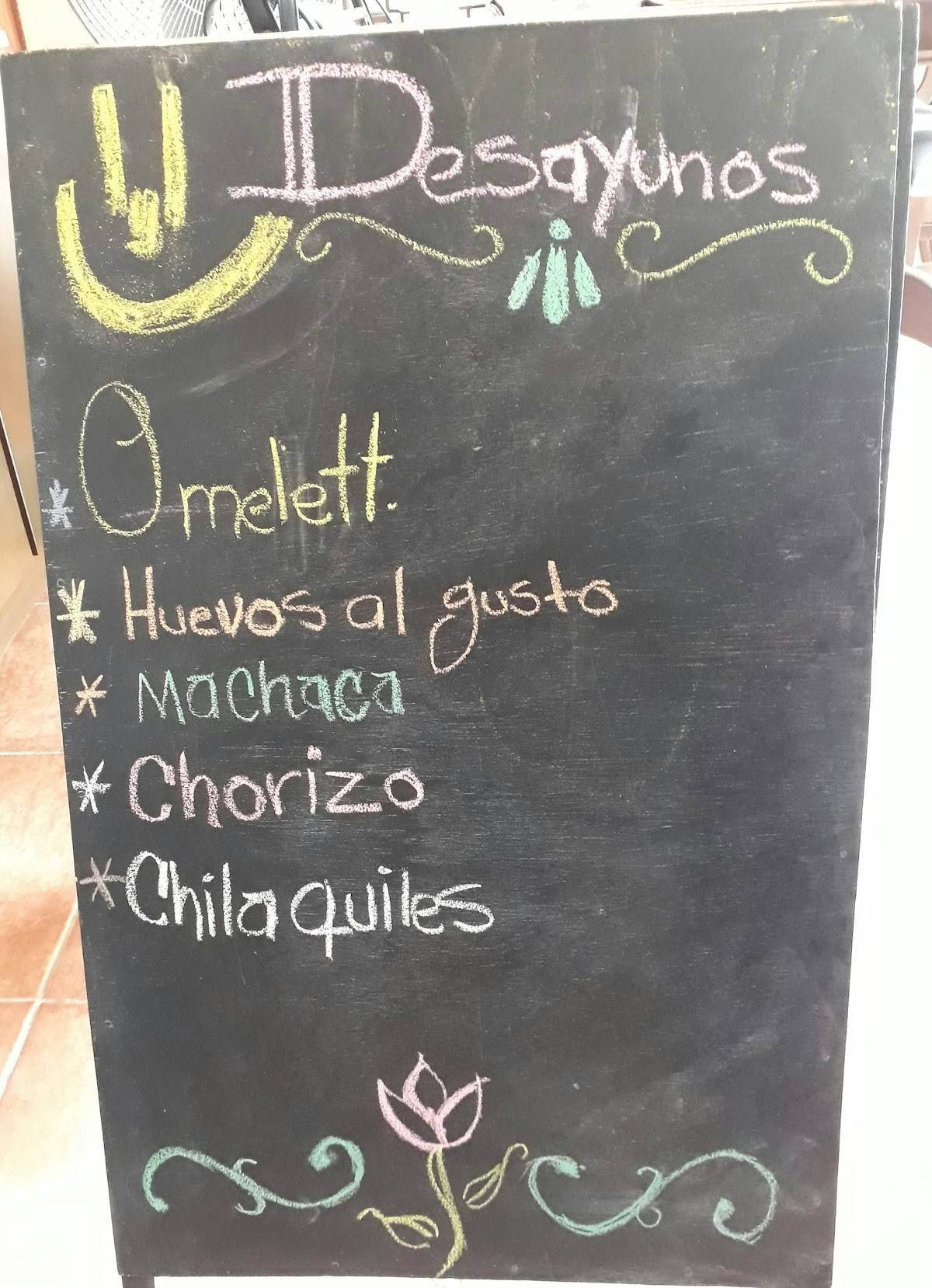 Menu at Crepas & Coffee cafe, Mexico