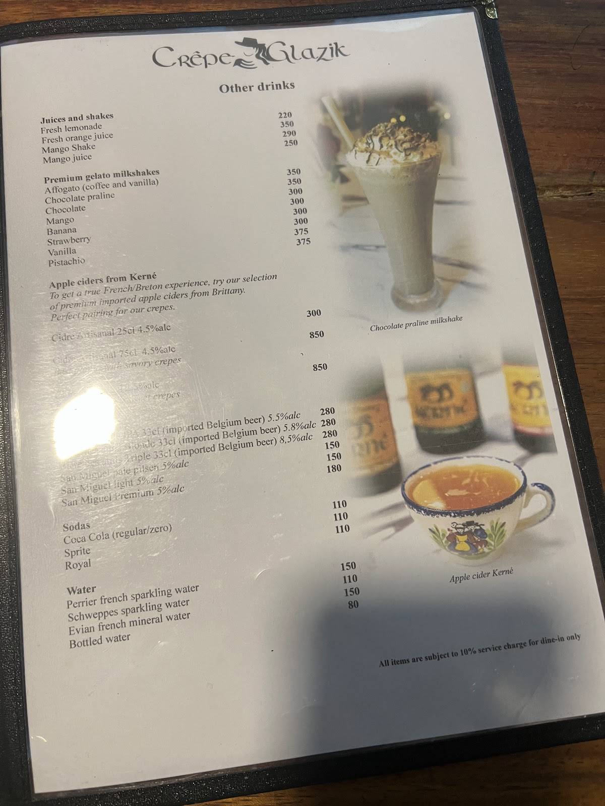 Menu at Crepe Glazik - Tordesillas restaurant, Makati
