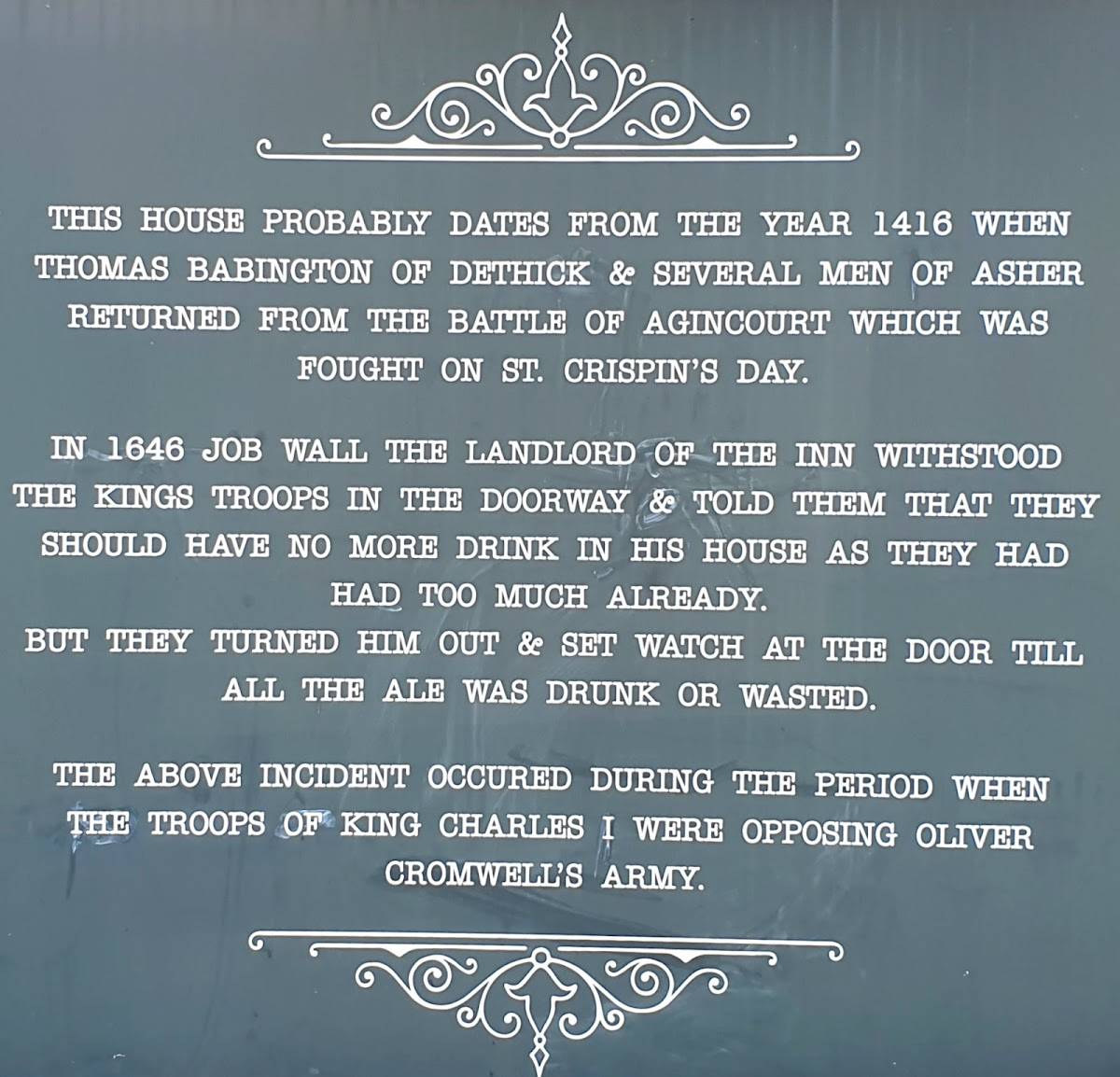 Menu at Crispin Inn pub & bar, Ashover