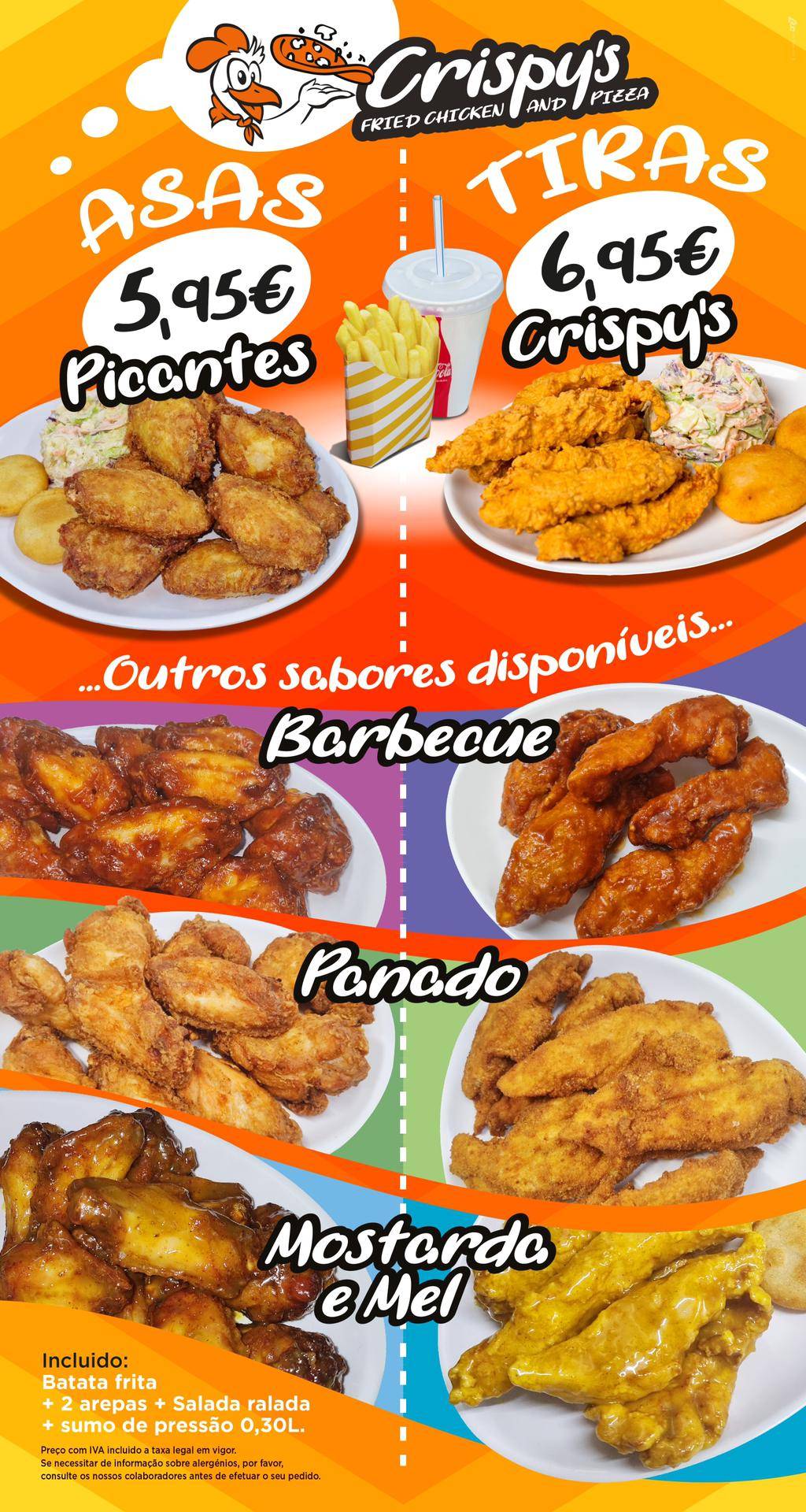 Menu at Crispy’s restaurant, Funchal