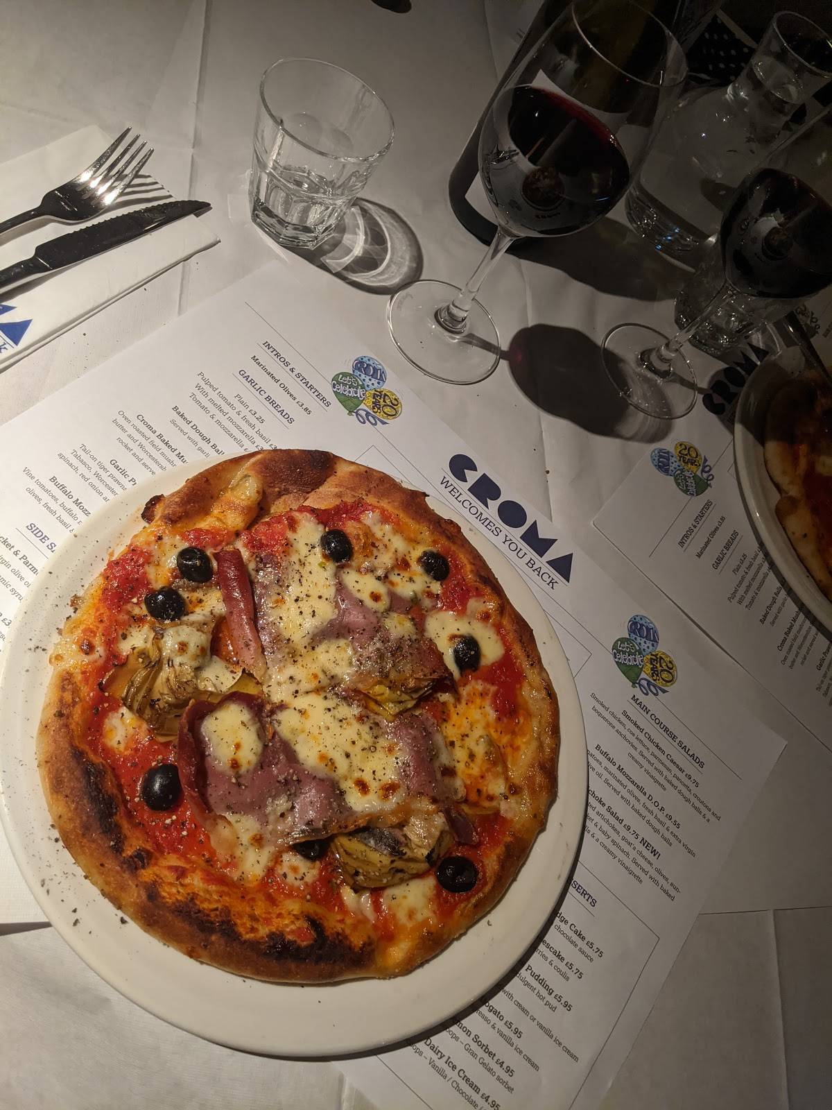Menu at Croma Prestwich restaurant, Manchester, 30 Longfield Centre