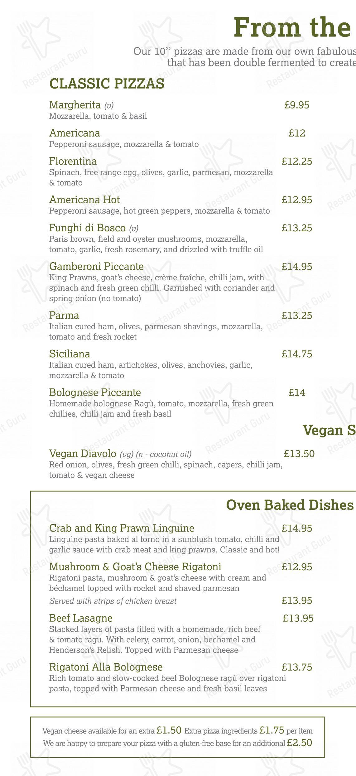 Menu at Croma Prestwich restaurant, Manchester, 30 Longfield Centre