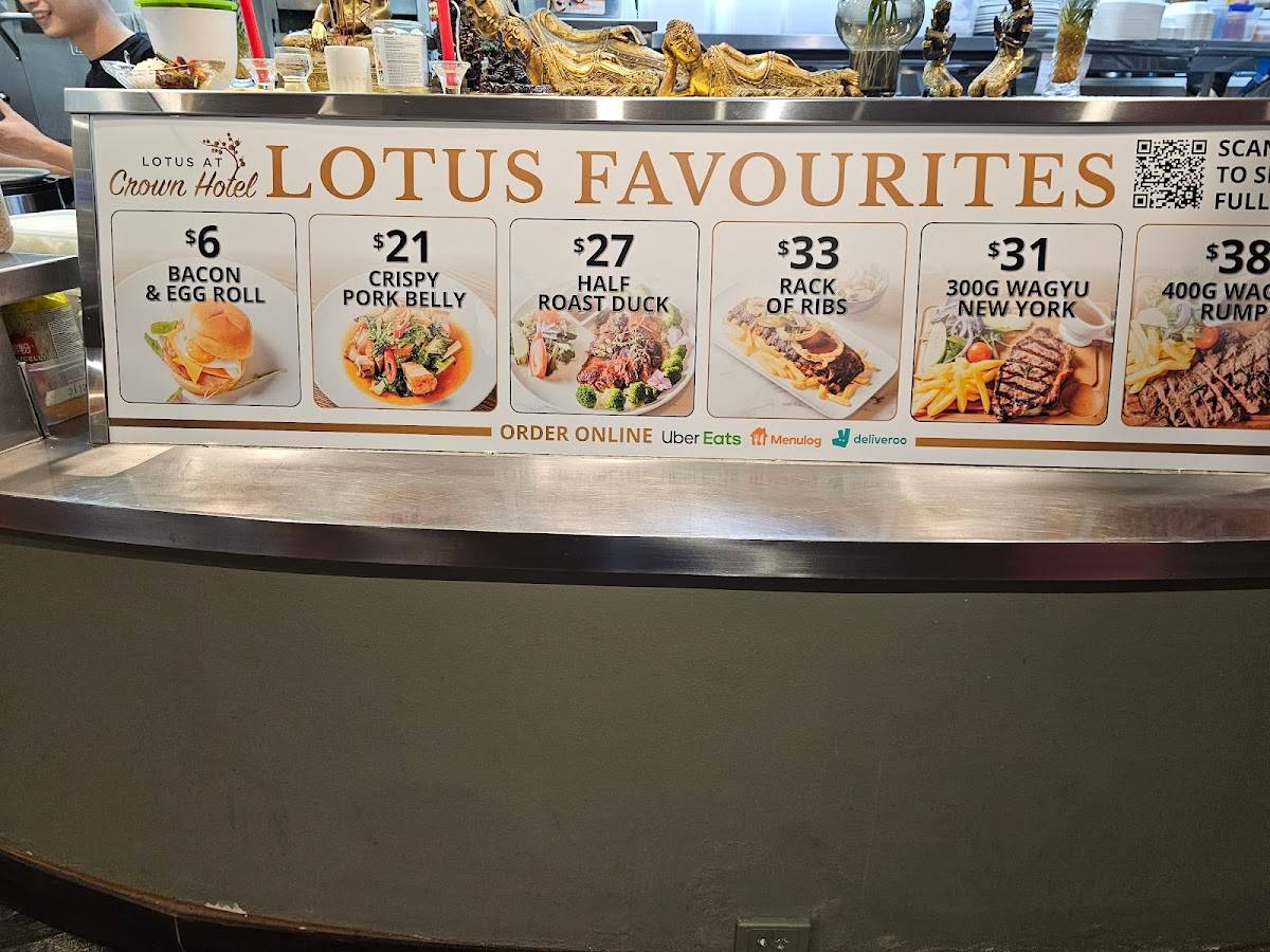 Menu at Crown Hotel Revesby restaurant, Revesby