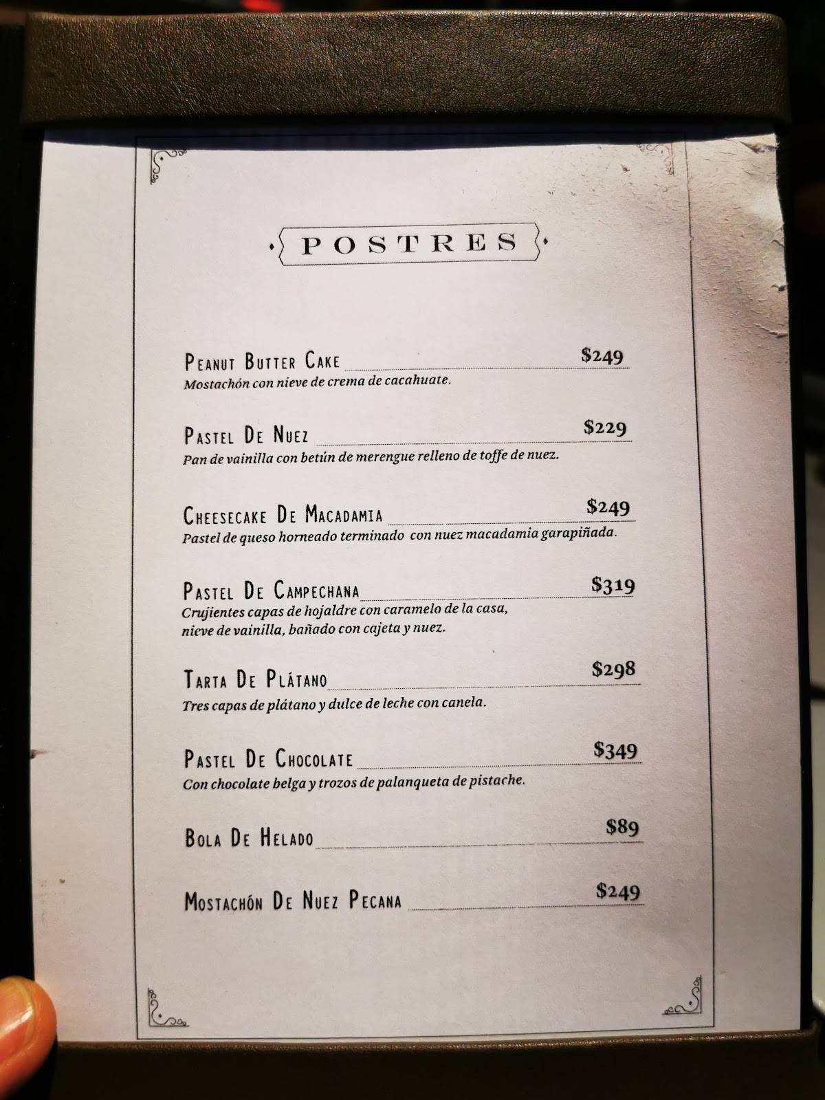 Carta de parrilla Cuerno - CDMX, Ciudad López Mateos