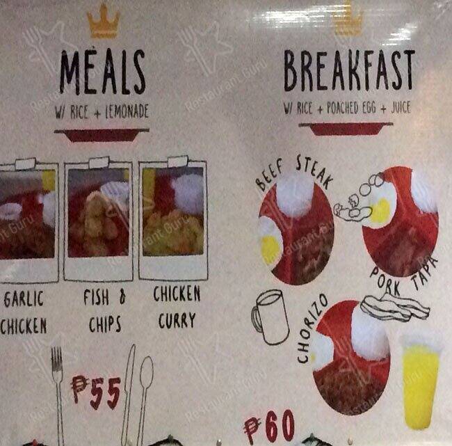 Menu at Cup Above cafe, Cebu City