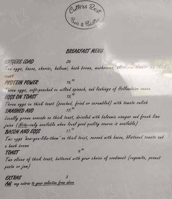 Menu at Cutters Rest pub & bar, Woodford