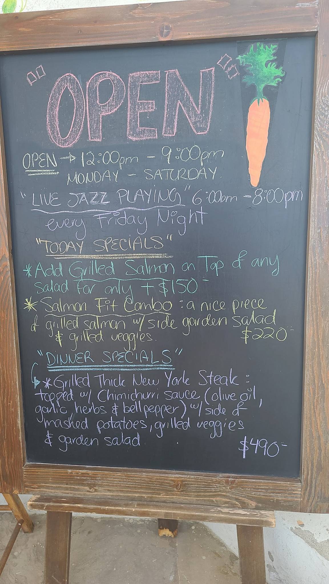 Menu at Cynthia Fresh restaurant, San José del Cabo