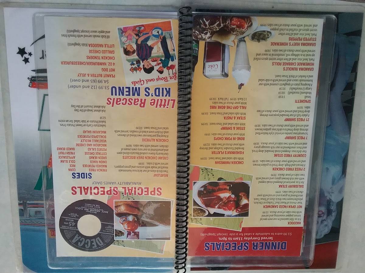 Menu at DJ's 50'S & 60'S Diner restaurant, Fairmont
