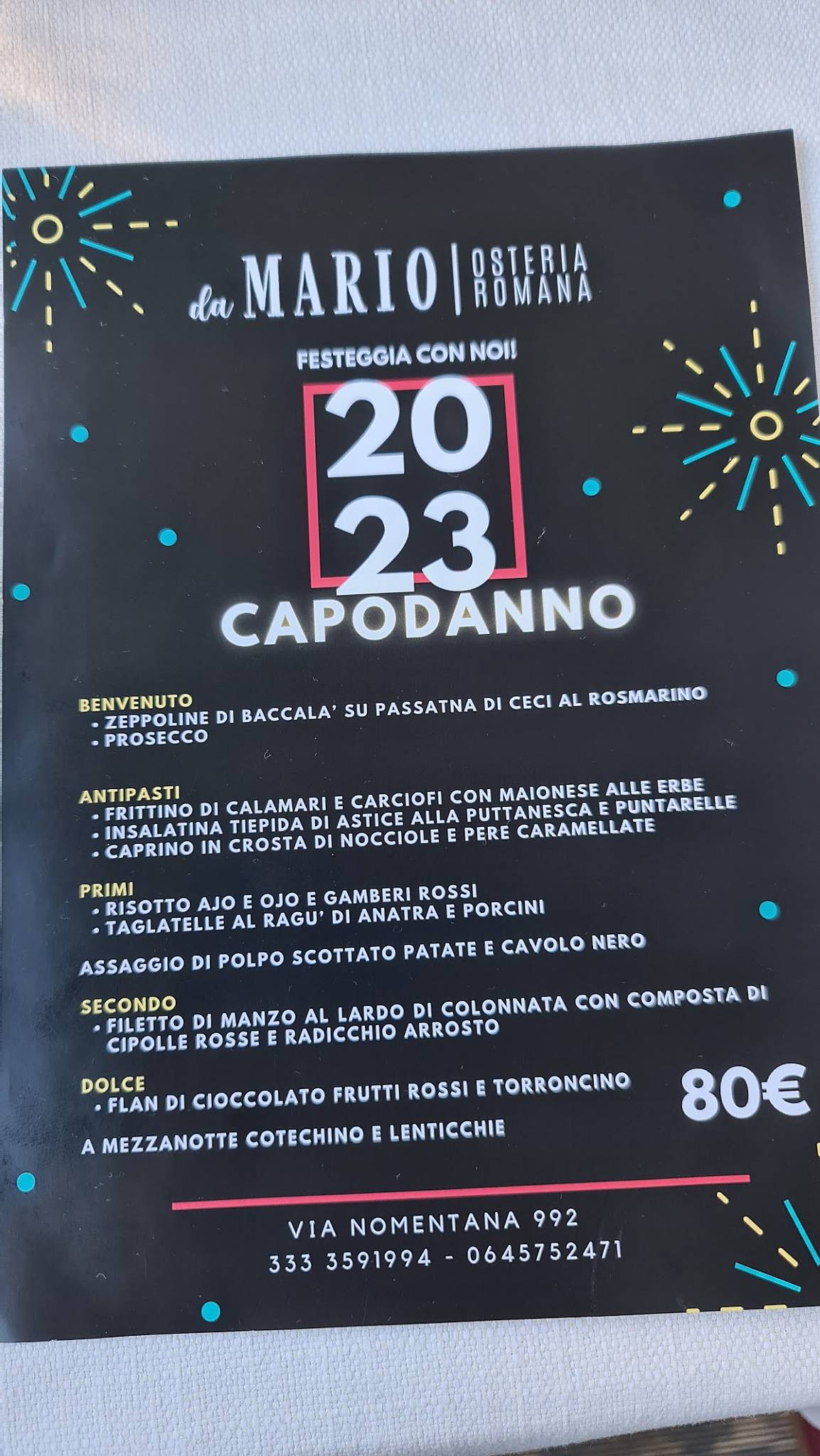 Menu da Da Mario - Osteria Romana ristorante, Roma
