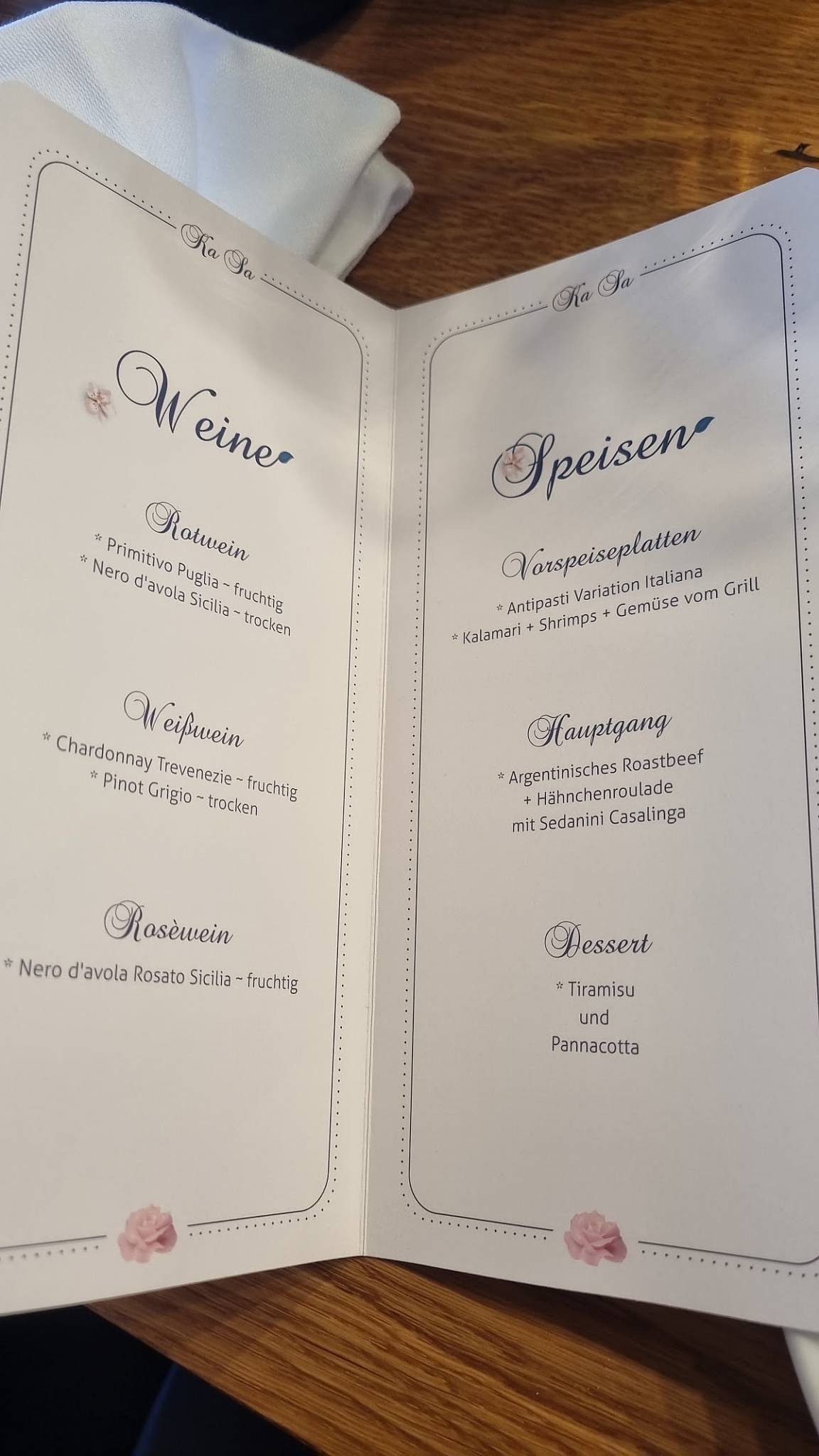 Speisekarte von Da Toni TUS Ergenzingen restaurant, Rottenburg am ...