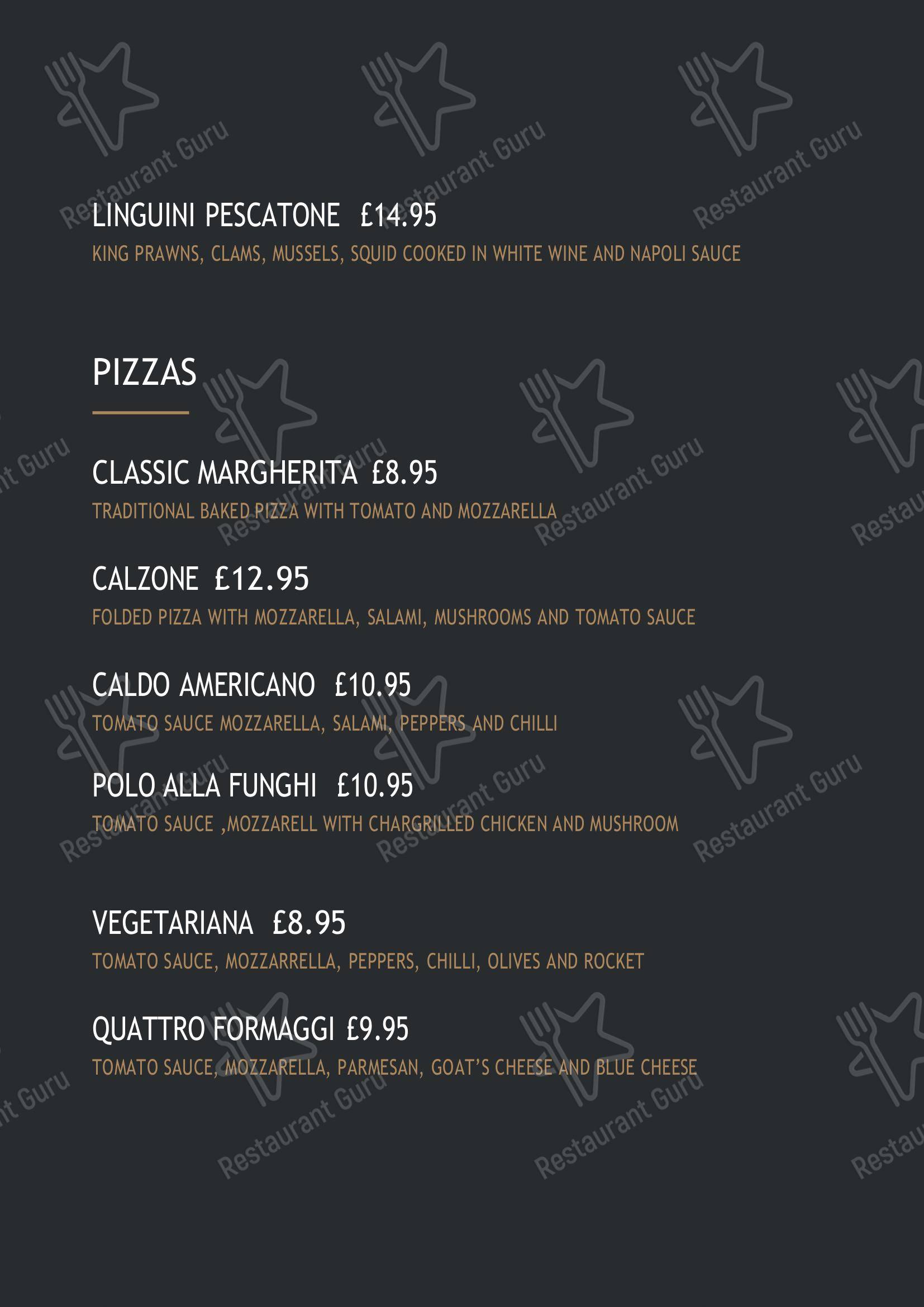 Menu at Da Vinci's (Mediterranean/Italian Hornchurch) restaurant ...