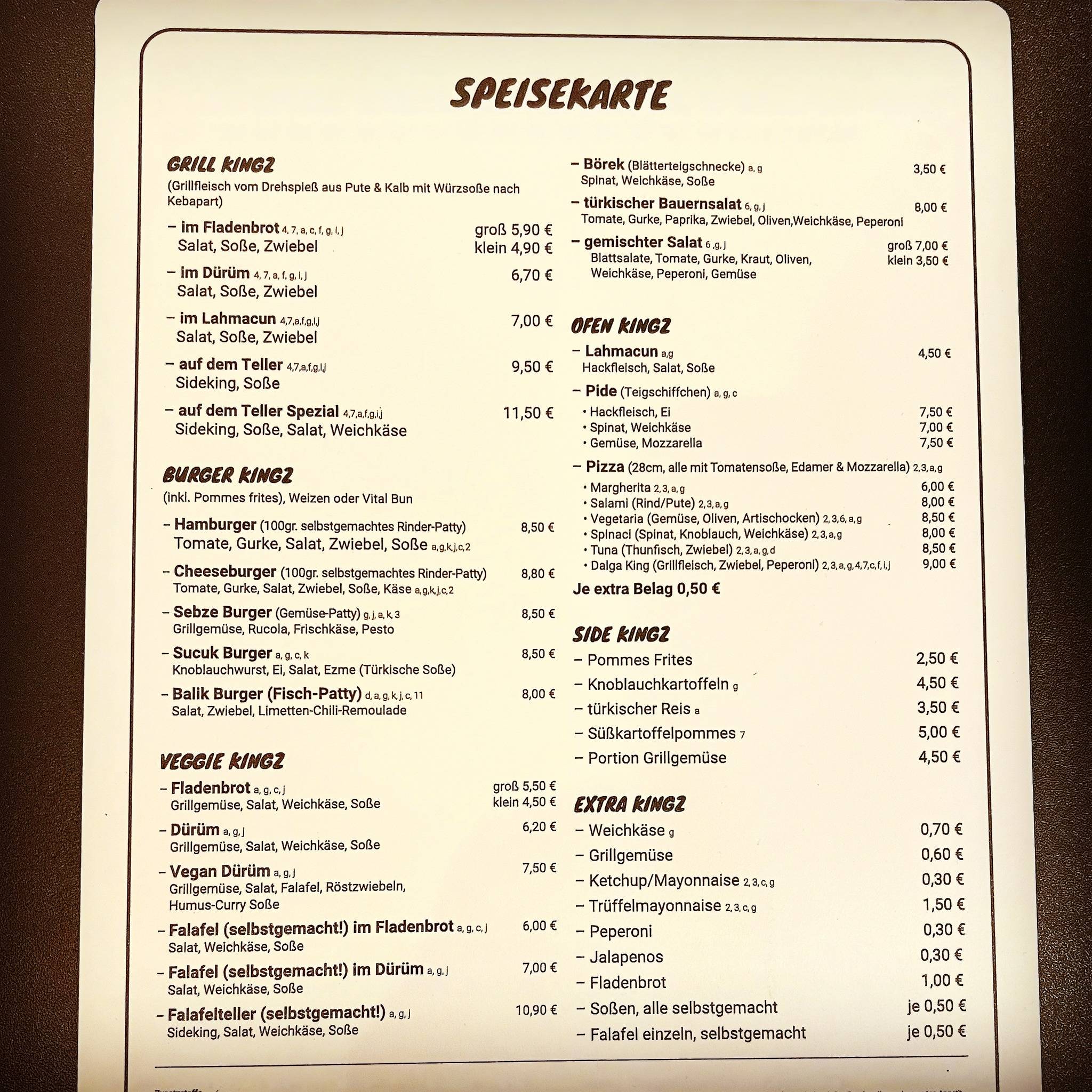 Menu at Dalga Grill King restaurant, Karlstadt am Main