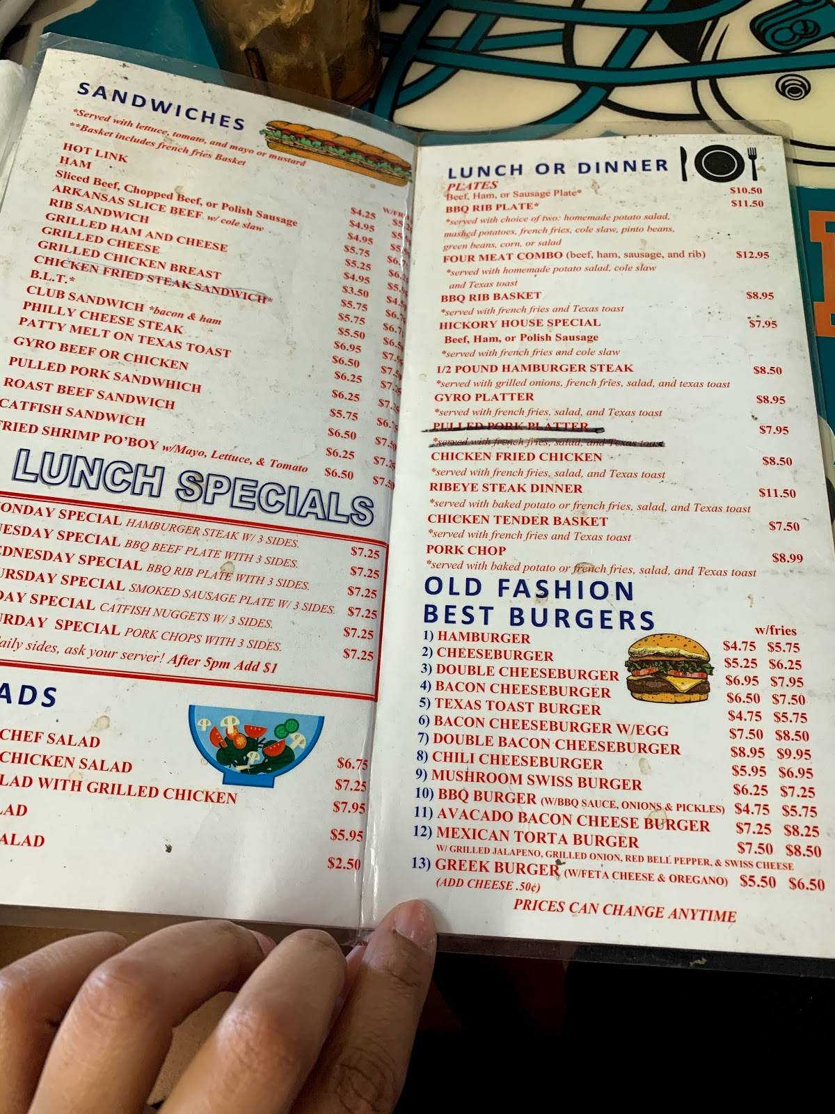 Menu at Hickory House Barbecue, Dallas, 600 S Riverfront Blvd