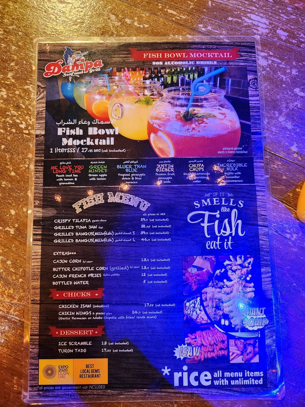 Menu at Dampa Seafood Grill - Abu Dhabi restaurant, Abu Dhabi, Fatma ...