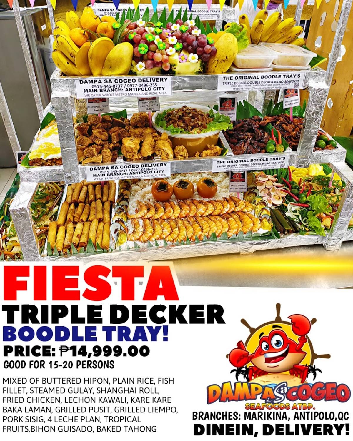 Menu at Dampa sa Cogeo Holy Spirit QC Branch restaurant, Quezon City