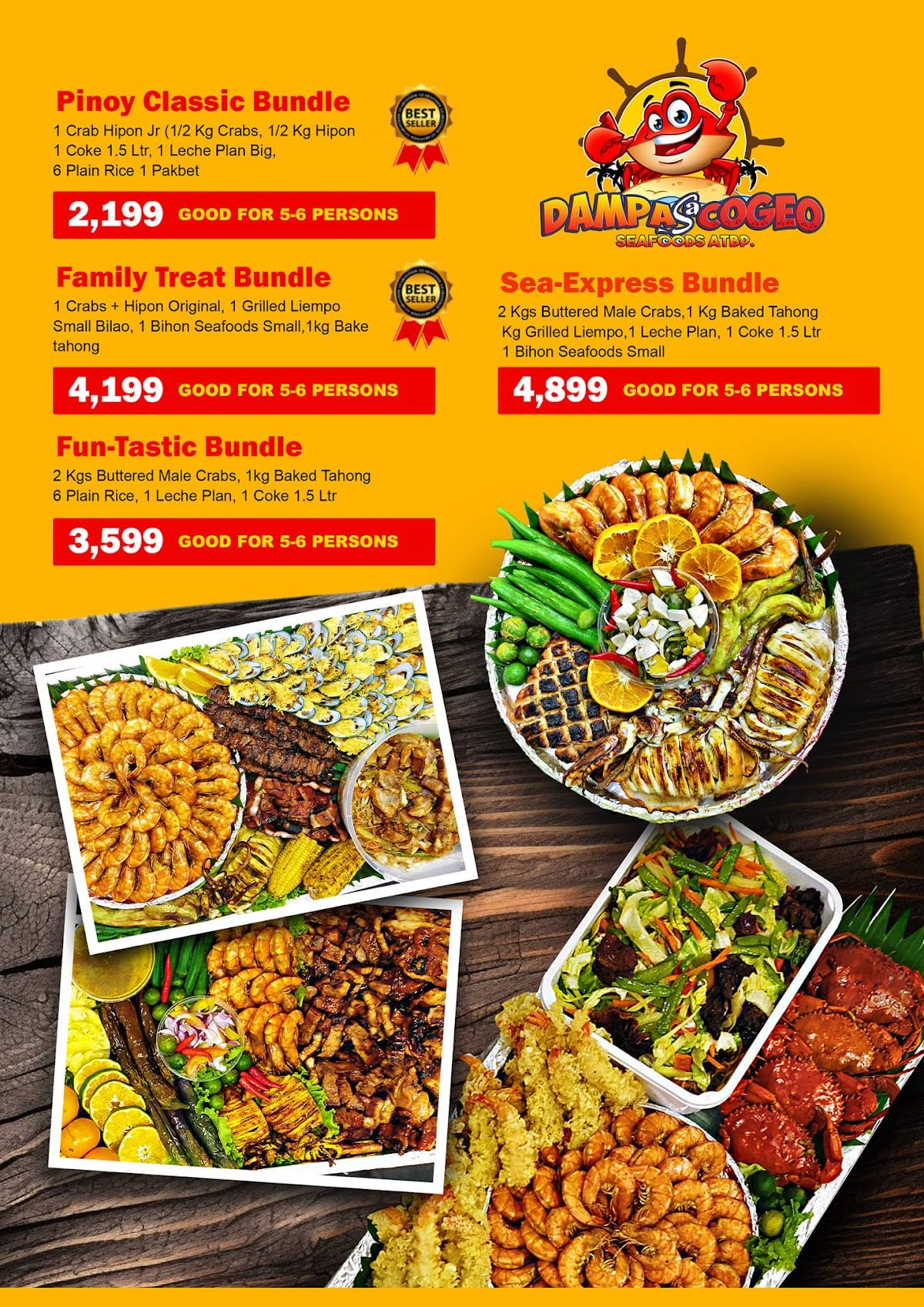 Menu at Dampa sa Cogeo Holy Spirit QC Branch restaurant, Quezon City