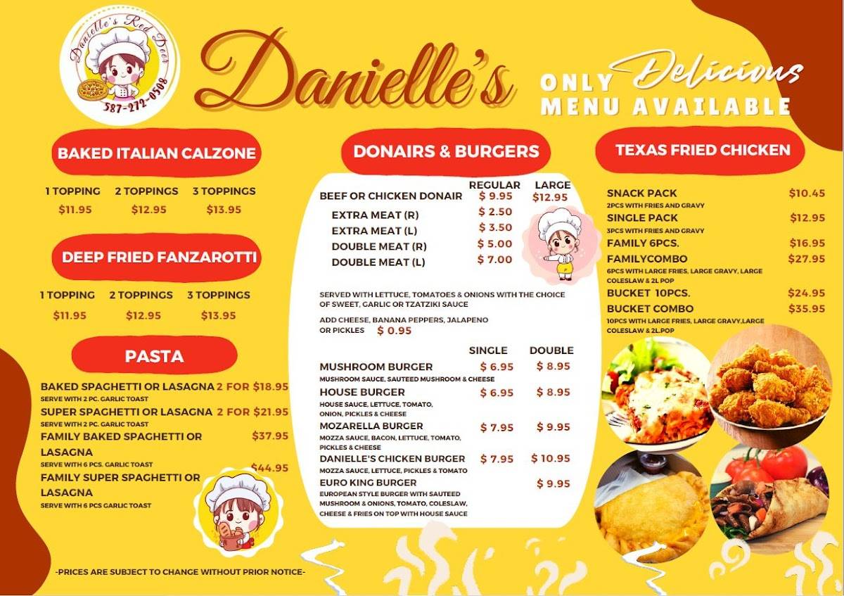 Menu at D2 Bar & Stage / Danielle's, Red Deer