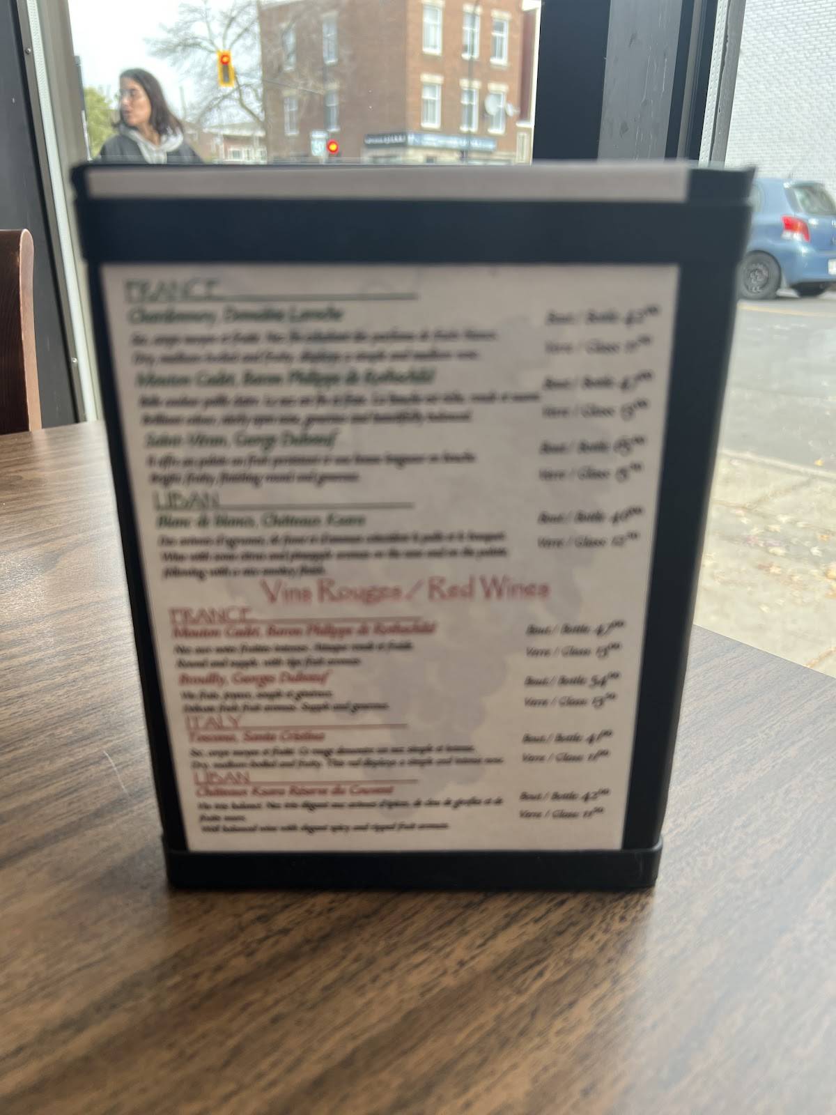 Menu at Daou restaurant, Montréal, 519 Rue Faillon E