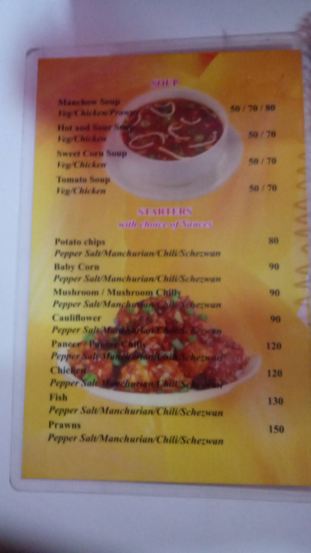 Menu at Darshan Paradise Restaurant, Bengaluru