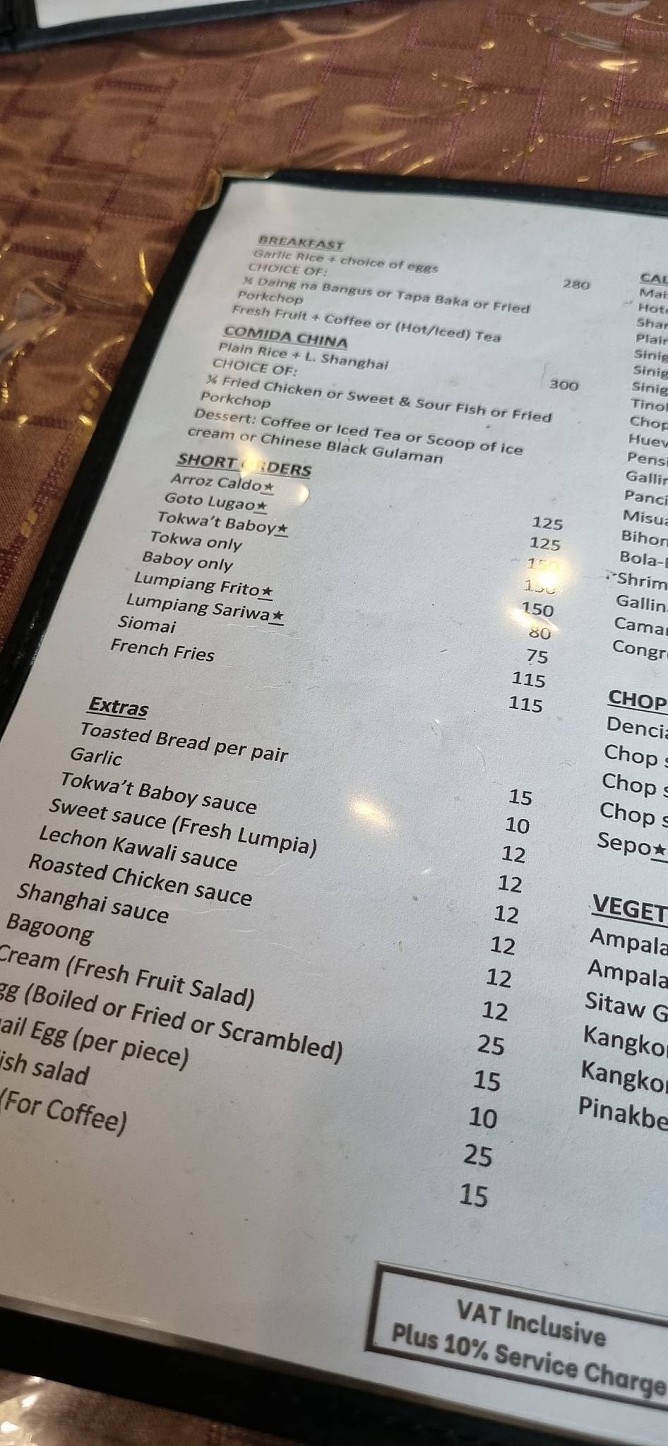 Menu at Davao Dencia's Restaurant, Davao City, General Luna St