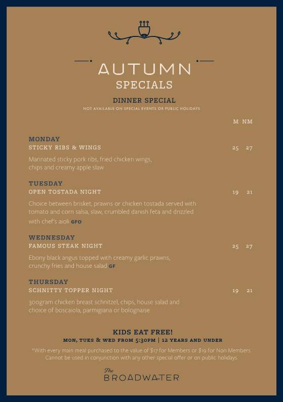 Menu at Davistown RSL Club (The Davo), Davistown
